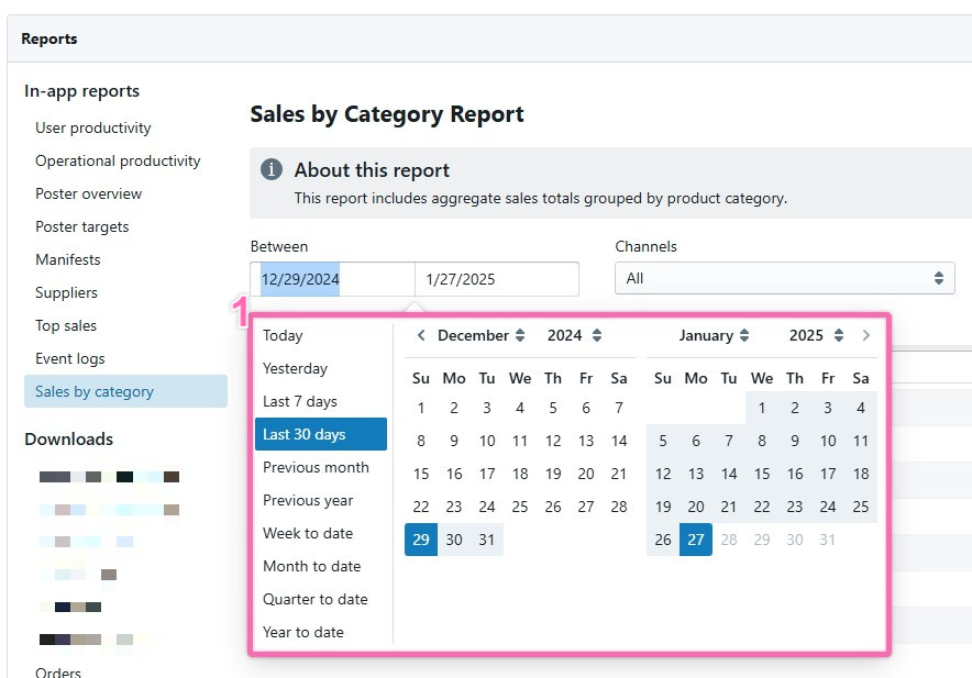 Sales by Category Report